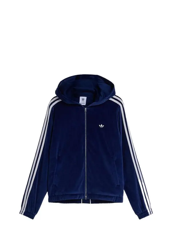 ADIDAS X WALES B ONNER Adidas X Wales Bonner Velour Zipped Track Jacket - Blue