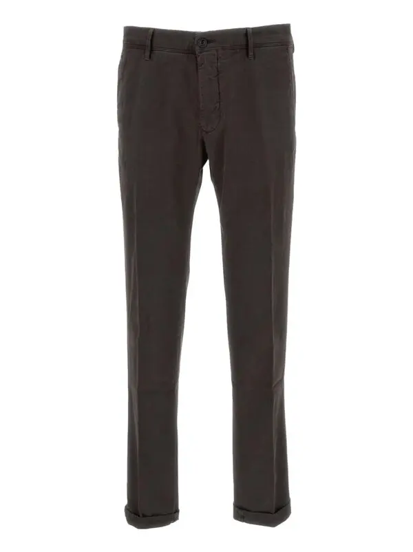 Incotex Slim-fit Turned-up Trousers - Black