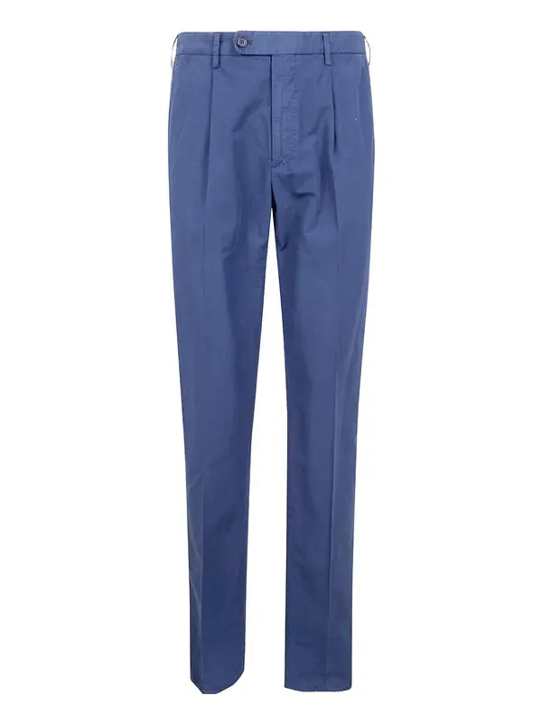 Incotex Pleated Straight-leg Trousers - Blue