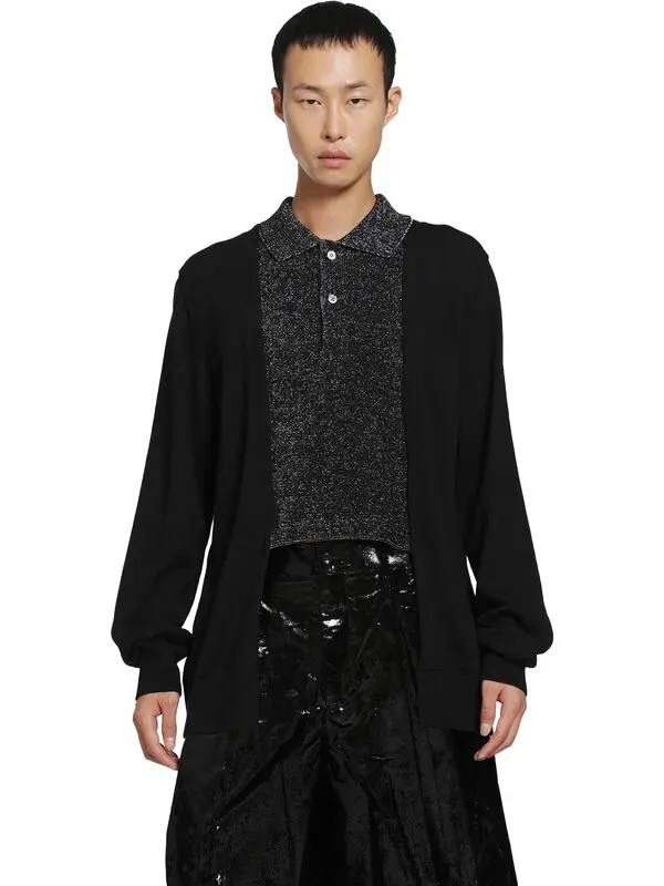 Comme Des Garçons Cardigan With Polo - Black
