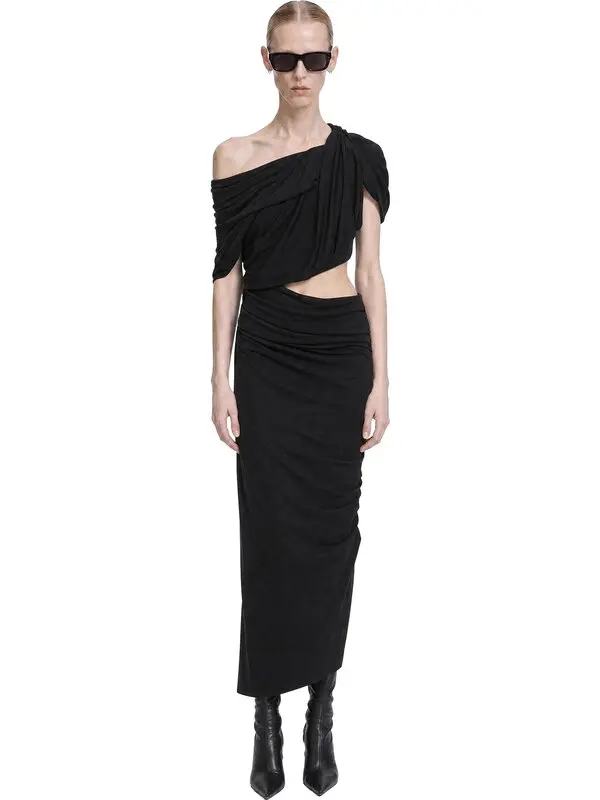 Balenciaga Twisted Draped Dress - Black