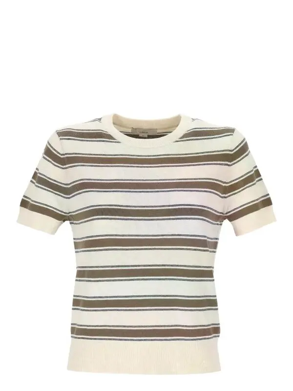 Vince Striped Short-sleeved T-shirt - Neutrals