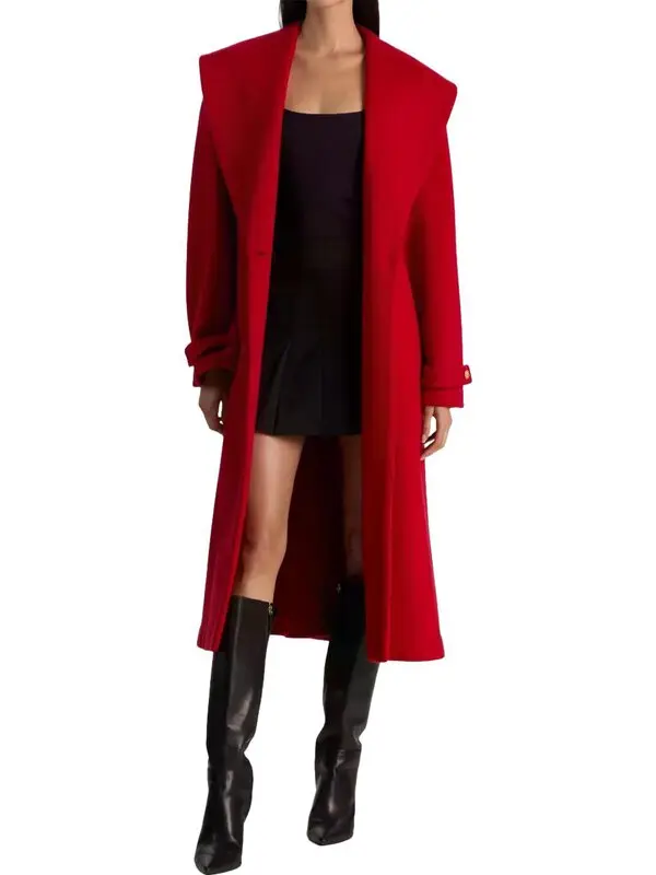 Alice + Olivia Drew Shawl-collar Coat - Red