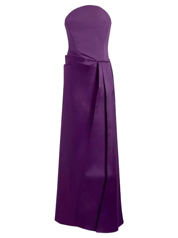 Solace London Seri Strapless Draped Maxi Dress - Purple