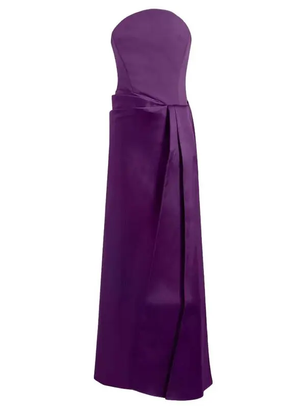Solace London Seri Strapless Draped Maxi Dress - Purple