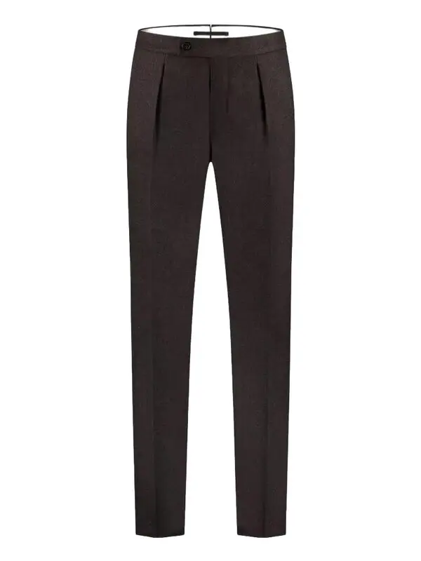 ZANONE Pleated Wool Trousers - Brown