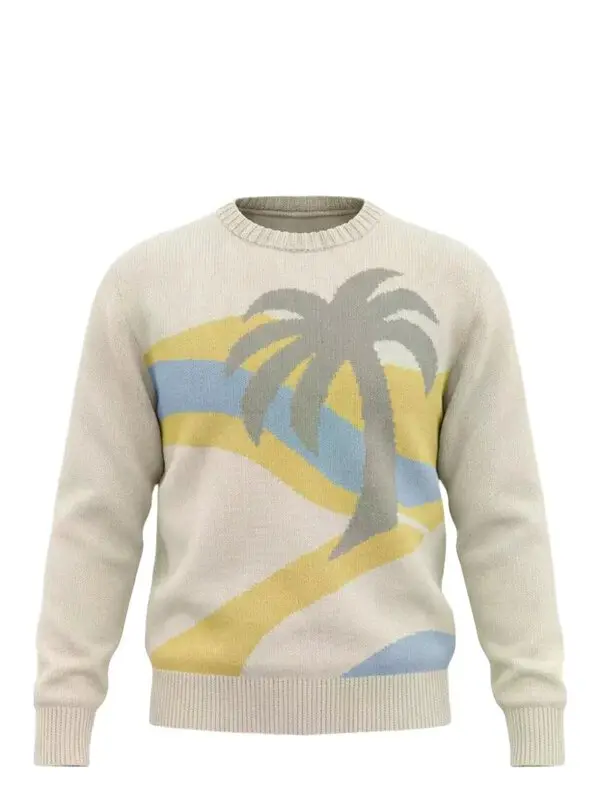 HARDEN Palm Tree-intarsia Sweater - Neutrals
