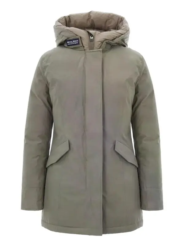 Woolrich Hooded Padded Parka Coat - Grey