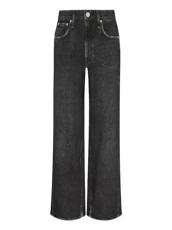 Rag & Bone Faded Wide-leg Jeans - Black