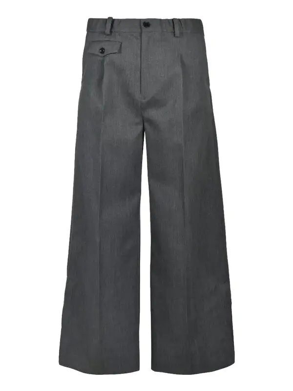 CEDARWOOD Cities' Club Wide-leg Wool Trousers - Grey