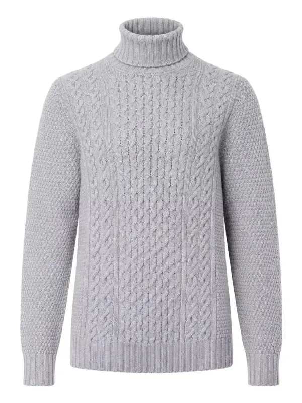 DRUMOHR Cable-knit Roll-neck Sweater - Grey