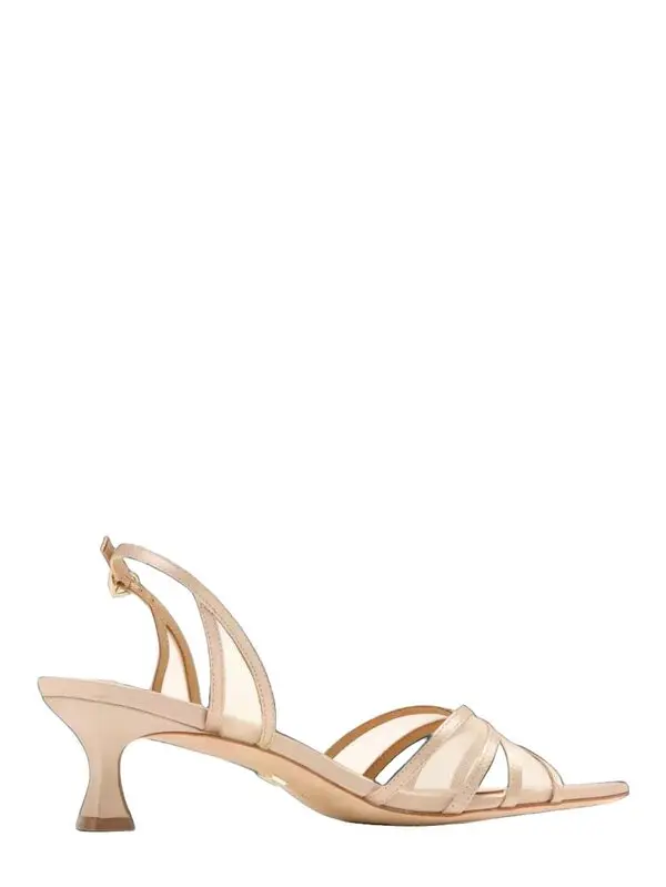 Badgley Mischka Yoana Satin-finish Mesh-panel Sandals - Neutrals