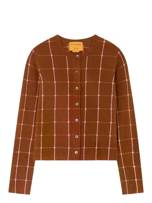 Guest In Residence Jane Checked Cardigan - Brown