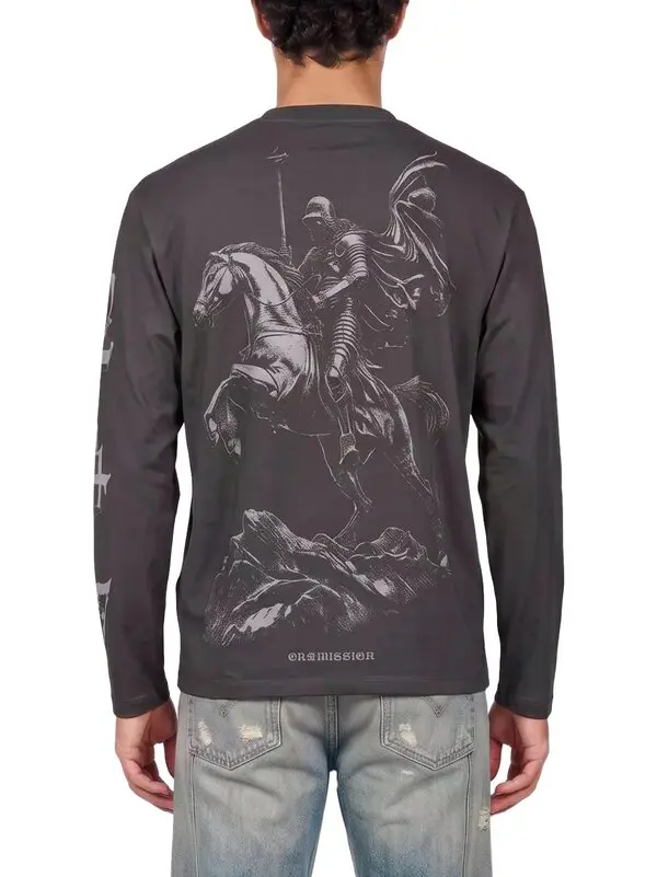 REPRESENT 247 Long-sleeve Graphic-print T-shirt - Grey
