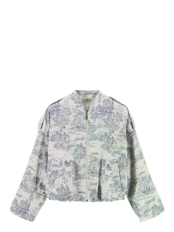 8PM Lahore Toile De Jouy Bomber Jacket - Blue