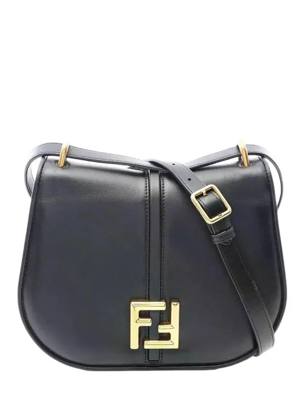 Fendi 2010-2026 Medium Leather Come On Crossbody Bag - Black