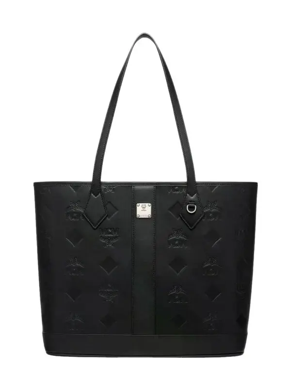 Mcm Medium New Liz Shopper Logo-embossed Tote Bag - Black