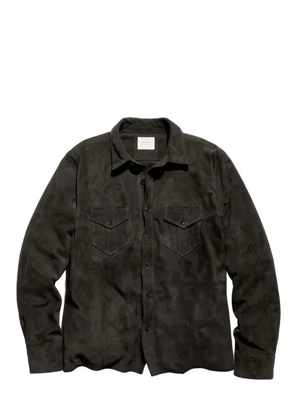Billy Reid Featherweight Suede Scout Shirt - Brown