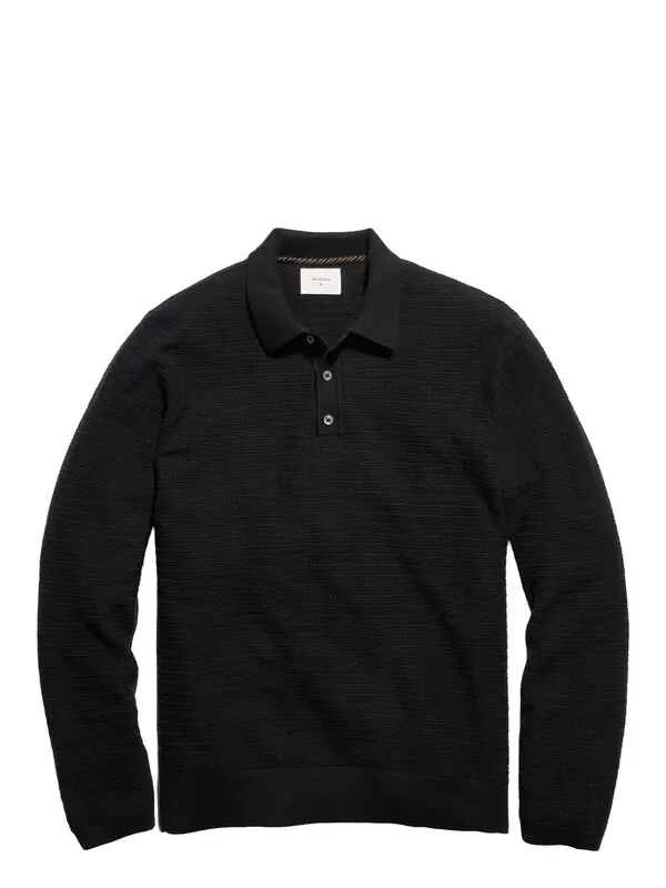 Billy Reid Long Sleeve Lachlan Links Polo - Black