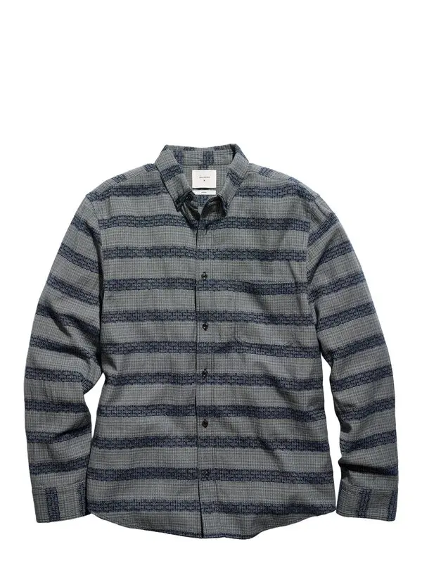 Billy Reid Jacquard Barre Stripe Tuscumbia Shirt - Blue