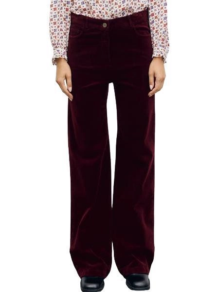 Gerard Darel Mag Wide Leg Corduroy Trousers - Bordeaux