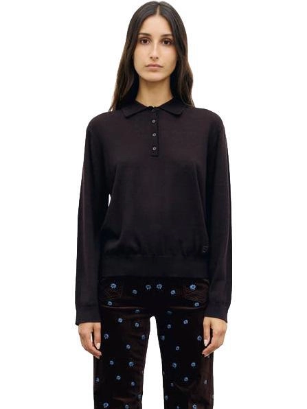 Gerard Darel Rebeca Merino Polo Collar Jumper - Brown