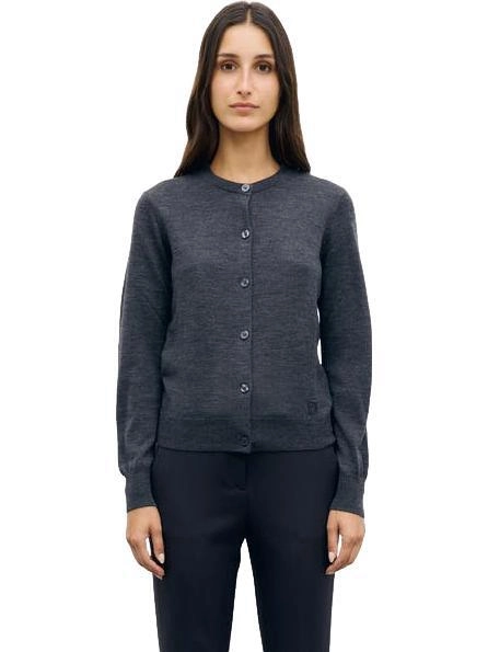 Gerard Darel Rene Merino Wool Button Cardigan - Anthracite