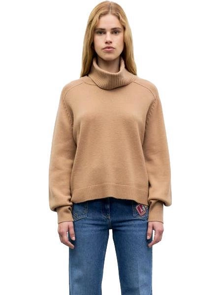 Gerard Darel Ramia Roll Neck Long Sleeve Sweater - Camel
