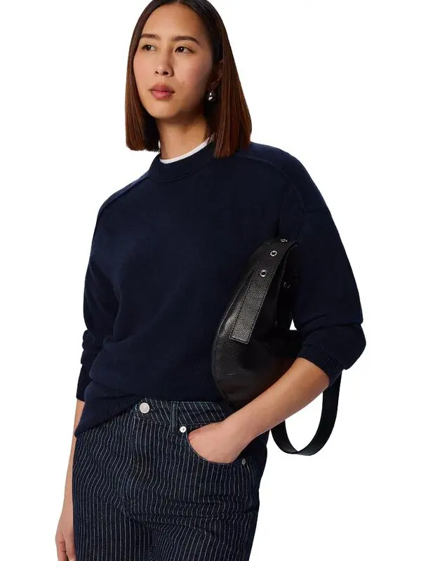 Whistles Seam Crew Neck Jumper - Navy