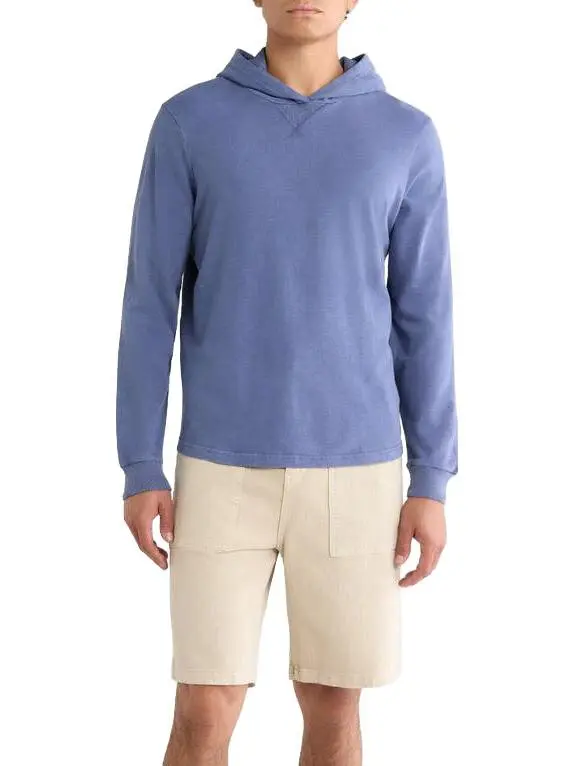 Marine Layer Luxe Slub Organic Cotton Pulllover Hoodie - Deep Cobalt