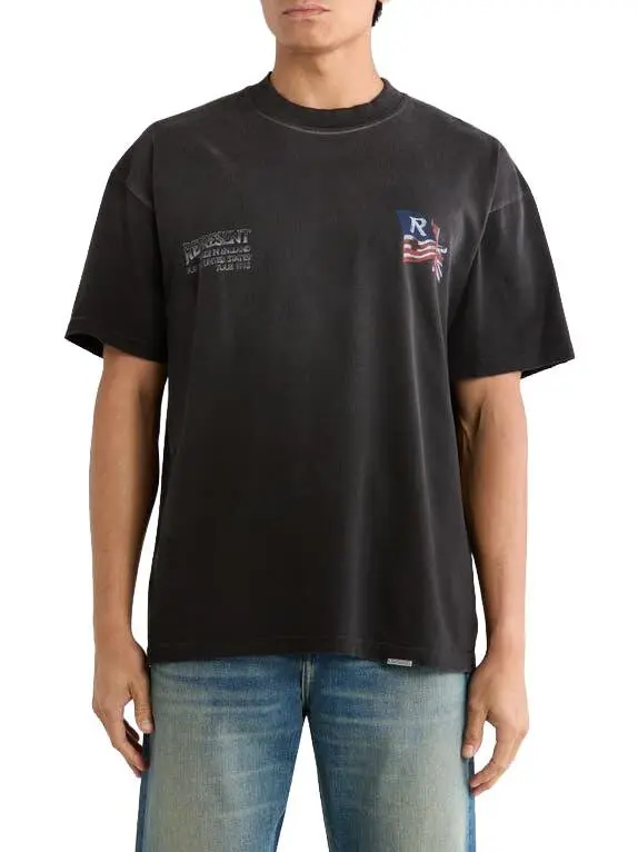 REPRESENT Eagle Logo Graphic T-shirt - Black