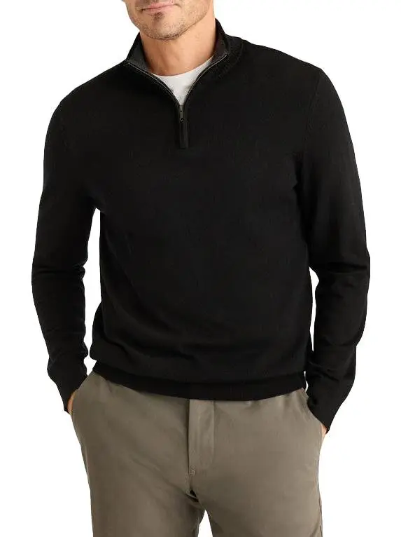 Bonobos Merino Wool Quarter Zip Sweater - Black