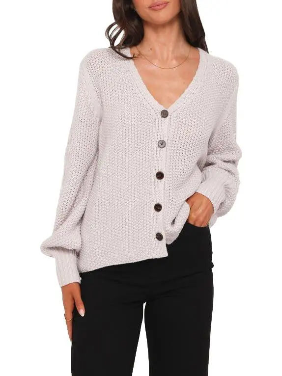 PETAL & PUP Arcadia Floral Cardigan - Light Grey