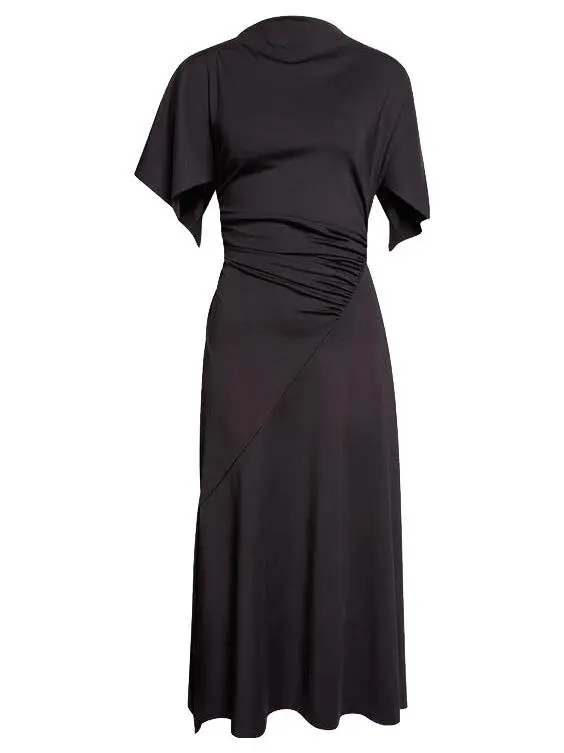 Victoria Beckham Blousey Midi Dress - Black