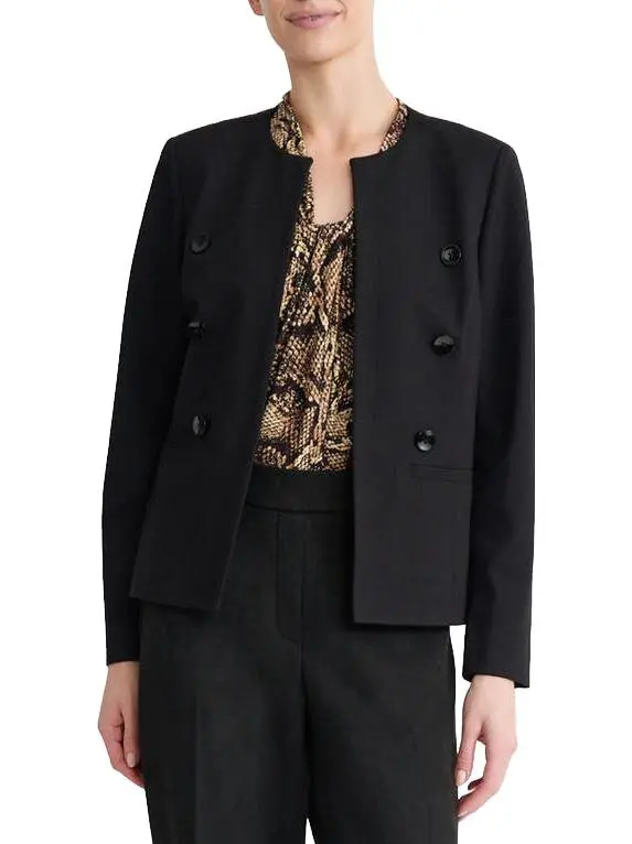 KASPER Faux Double Breasted Jacket - Black