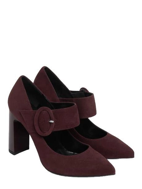 NEROGIARDINI Leather Pointed Toe Mary Jane Pump - Bordeaux
