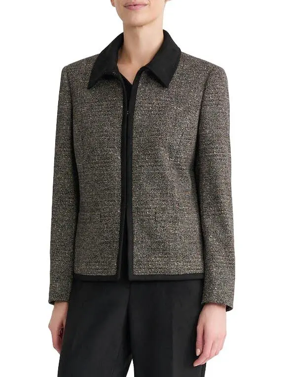 KASPER Combo Binding Point Collar Jacket - Black Multi