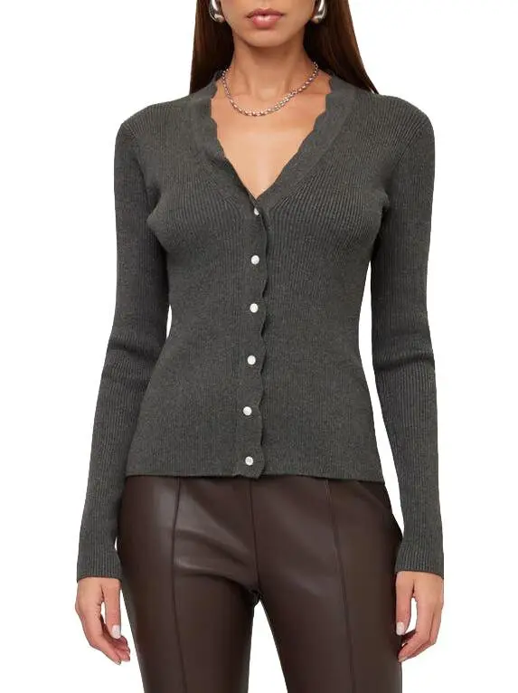 Fifteen Twenty Bliss Scallop Edge Cardigan - Charcoal