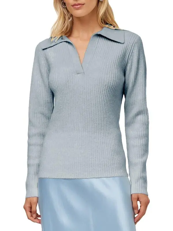 Fifteen Twenty Daphne Collar Rib Sweater - Glacier