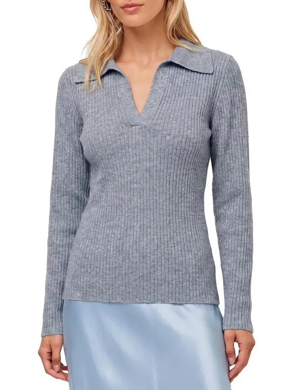 Fifteen Twenty Daphne Collar Rib Sweater - Glacier