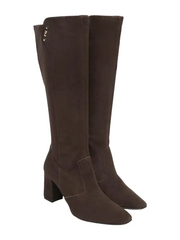 NEROGIARDINI Pointed Toe Stretch Knee High Boot - Chocolate