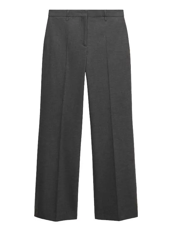 Mango Straight Leg Wool Blend Suit Pants - Grey