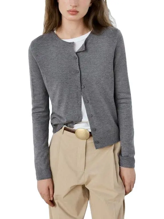 Mango Crewneck Cardigan - Grey