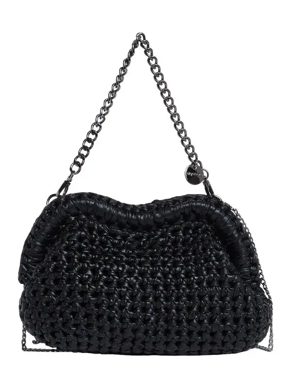OLGA BERG Taylor Crochet Clutch - Black