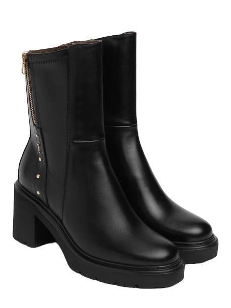 NEROGIARDINI Stretch Leather Bootie - Black