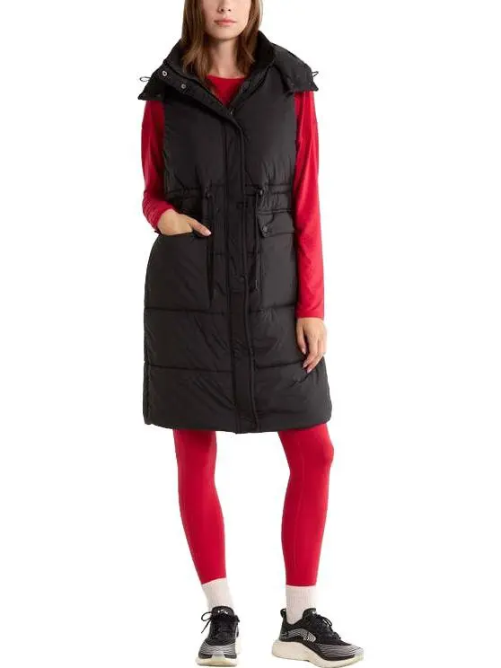 Zella Solstice Longline Puffer Vest - Black