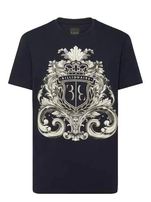 BILLIONAIRE T-shirt Round Neck Ss Crest Baroque - Darkblue