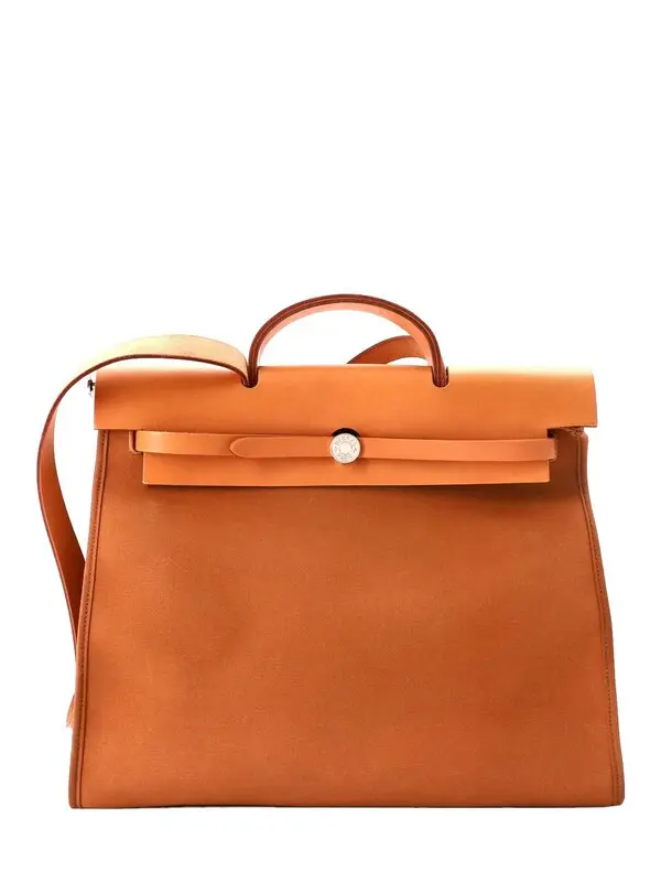 Hermès Herbag Zip Leather And Toile 39 - Brown
