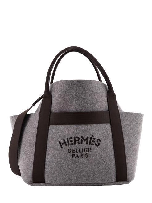 Hermès Sac De Pansage Groom Handbag Felt - Grey