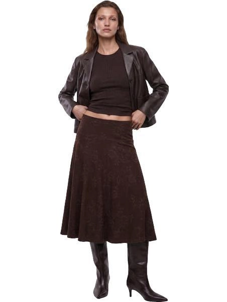 Koton Floral A-line Midi Skirt - Black